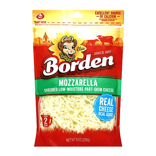 Borden Low Moisture Mozzarella Shredded Cheese 8 oz – Beneprice Market